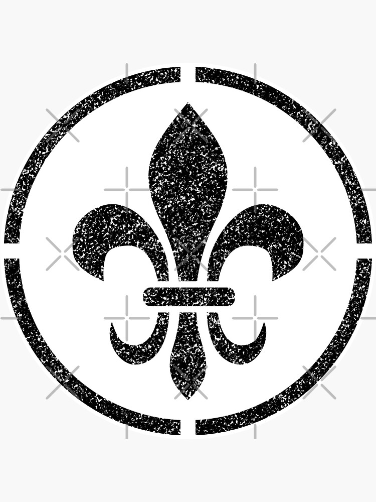 "sponge stencil heraldic lilies inside the circle" Sticker for Sale by ...