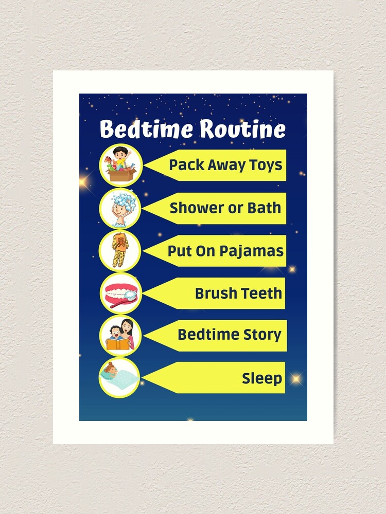 "Bedtime Routine Poster for Kids" Art Print for Sale by AshStylz ...