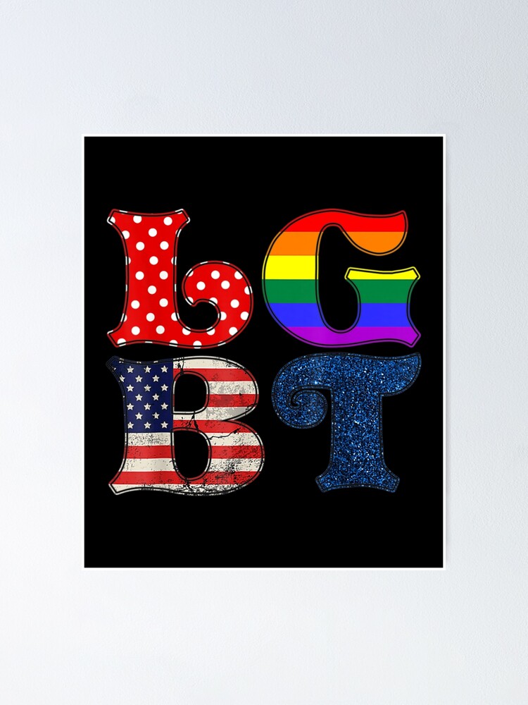 Lgbt Rainbow American Flag Gay Pride Poster For Sale By