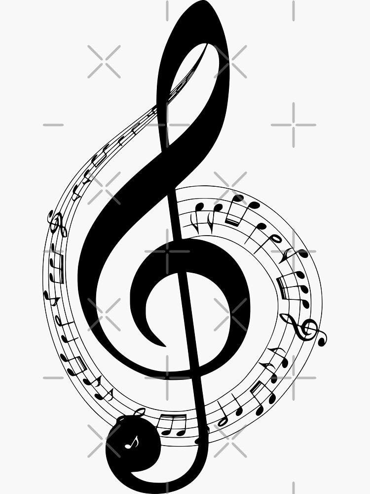 "Treble-clef Music Notes" Sticker by Elfinova | Redbubble