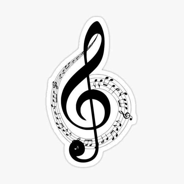 "Treble-clef Music Notes" Sticker by Elfinova | Redbubble