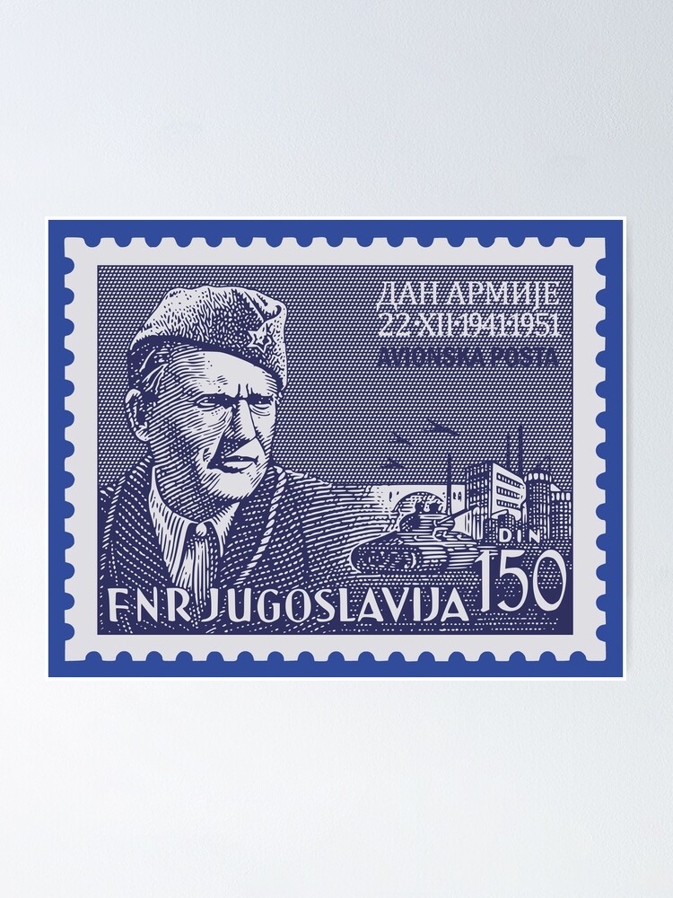 "Yugoslavian Stamp Tito 1951" Poster for Sale by sirglennbo | Redbubble