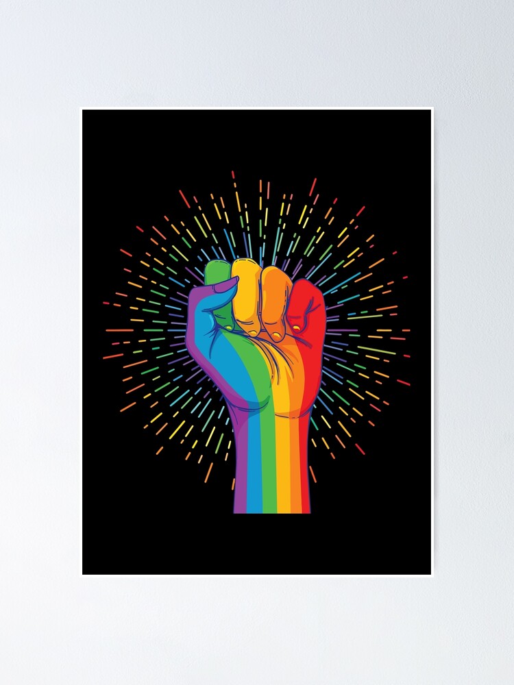 "pride allyship hand rainbow, allyship color" Poster for Sale by ...