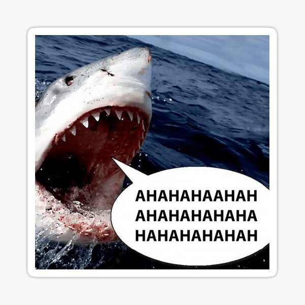 "Shark Laugh" Sticker for Sale by Kybalion | Redbubble
