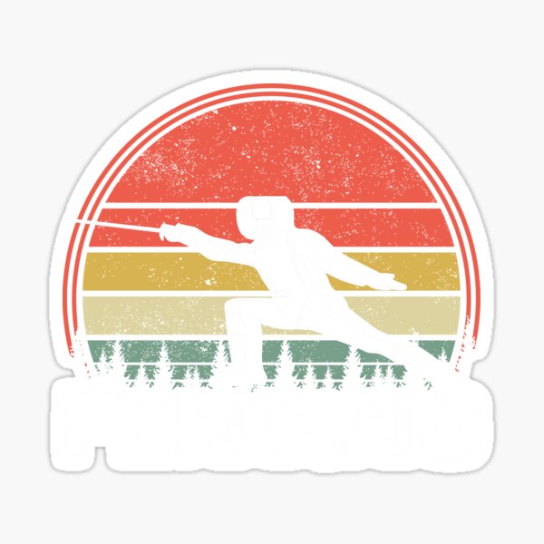 "Vintage Fencer Retro Fencing Sports Duel Fight Saber Rapier" Sticker ...