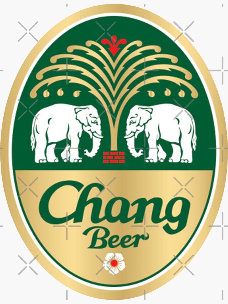 "Chang Beer Thailand logo brewery traditional logo" Sticker for Sale by ...