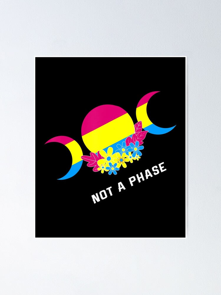 Pansexual Pride Not A Phase Moon Flower Lgbt Pan Flag Poster For Sale