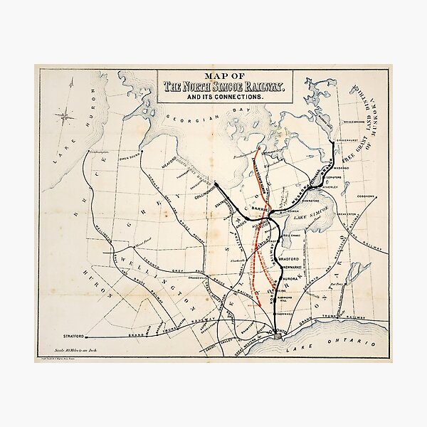 "Vintage North Simcoe Railway Map (circa 1877) and its Connections ...