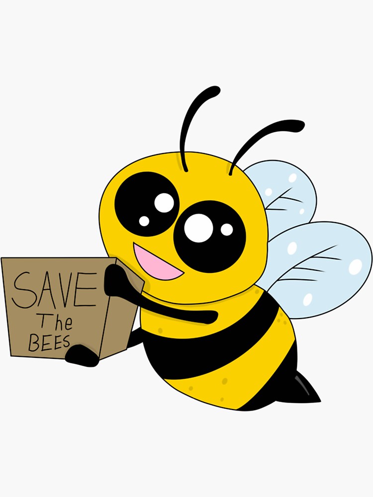 "Save The Bees Cute Bee" Sticker for Sale by KennethOmeruo | Redbubble