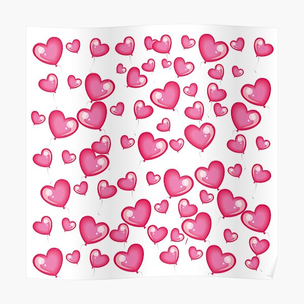 "Pink hearts" Poster for Sale by badrozaman | Redbubble
