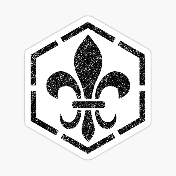 "sponge stencil heraldic lilies inside the hexagon" Sticker for Sale by ...