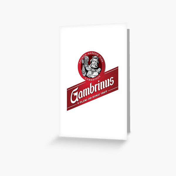 "Gambrinus Wood Original Beer logo Dibujos logo" Greeting Card by ...