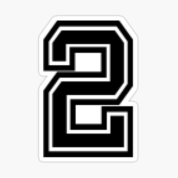 "2 Varsity Number Sticker" Sticker for Sale by felyn3gloria | Redbubble