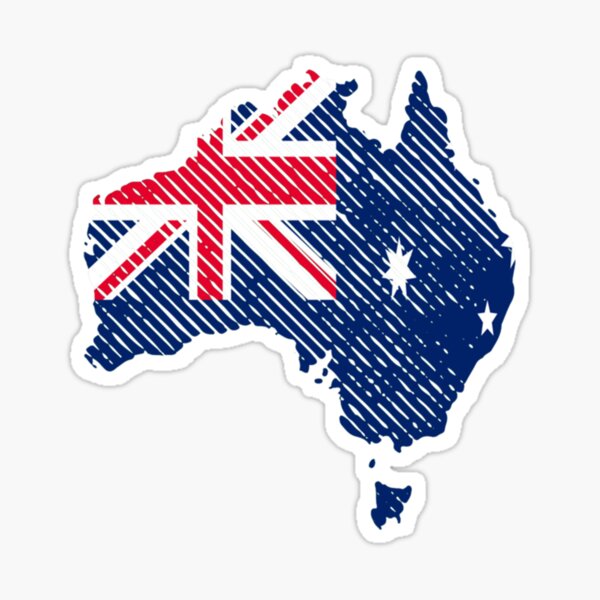 "Australia flag map " Sticker for Sale by AnticvalleyVin | Redbubble