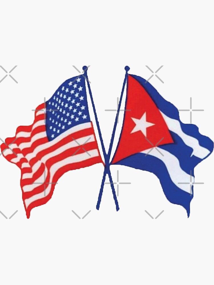 "American And Cuban Waving Flags" Sticker for Sale by Drewaw | Redbubble