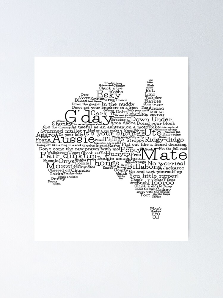 "Australian slang map " Poster for Sale by AnticvalleyVin | Redbubble