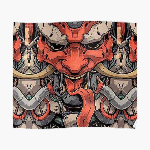 "Anime Oni Mech Samurai" Poster by NihonJinDesu | Redbubble