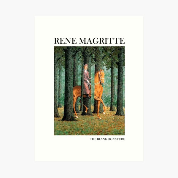 "Rene Magritte The Blank Signature Poster" Art Print for Sale by ...