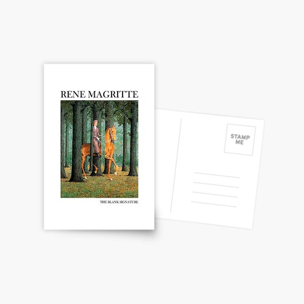 "Rene Magritte The Blank Signature Poster" Postcard for Sale by ...