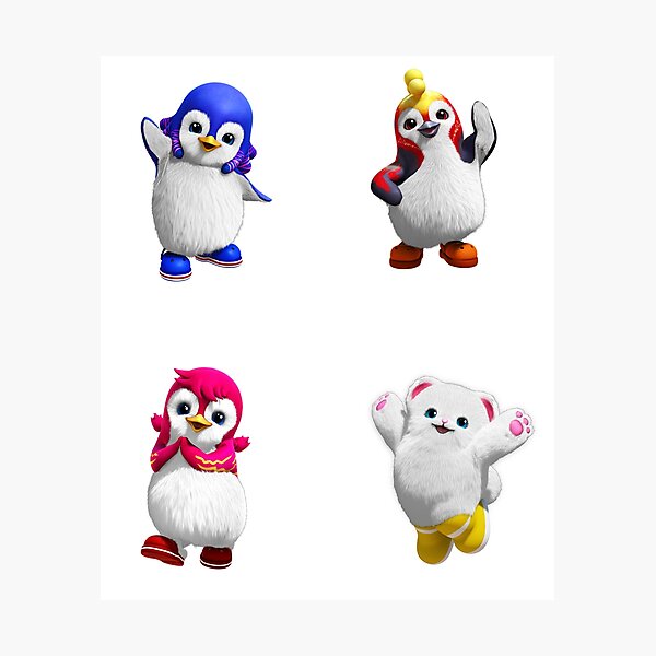 Lámina fotográfica «Paquete de dibujos animados de personajes de ...