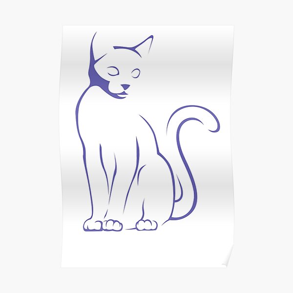 "Very Peri cat silhouette" Poster for Sale by lamouchenoire | Redbubble