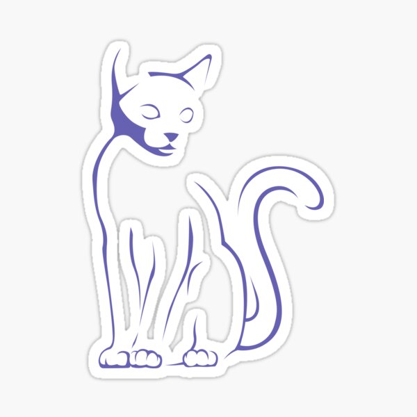 "Very Peri cat silhouette" Sticker for Sale by lamouchenoire | Redbubble