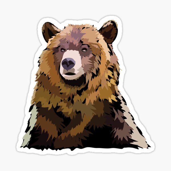 "Grizzly bear" Sticker for Sale by AnimalCreations | Redbubble
