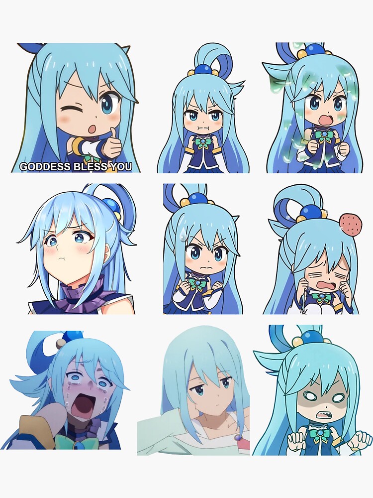 "[ SALE ] Stickers Aqua Konosuba pack 15" Sticker by Boutaje | Redbubble