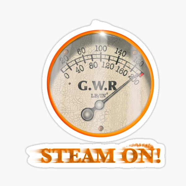 "Steam On Vintage Railway Steam Gauge by MotorManiac " Sticker for Sale ...