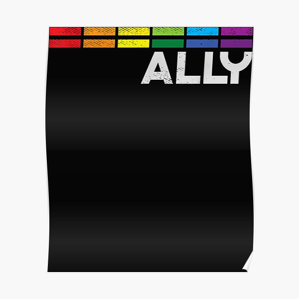 "pride allyship Proud Ally Bars Equality LGBTQ Rainbow Flag Gay Pride ...