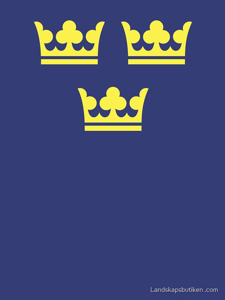"Three Crowns, the Coat of Arms of Sweden, Yellow Print (Sveriges Tre ...