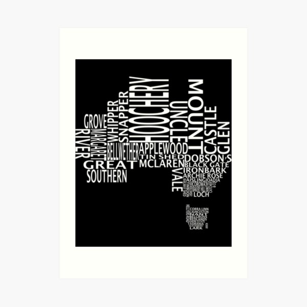 "Australian Distilleries Map (White) " Art Print for Sale by ...