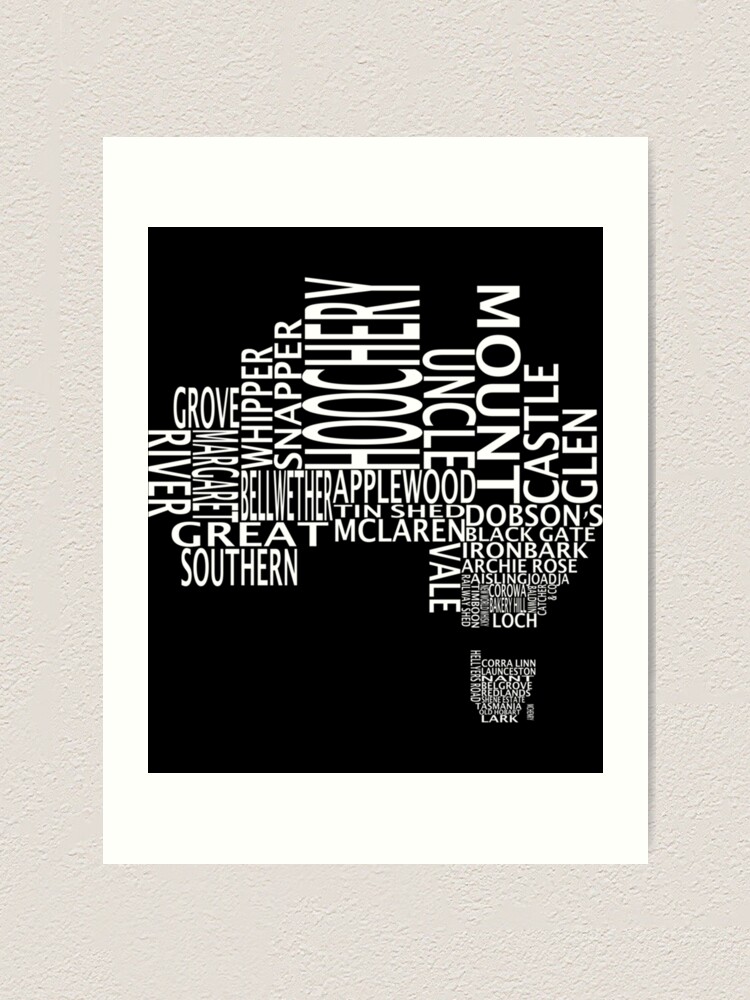"Australian Distilleries Map (White) " Art Print for Sale by ...