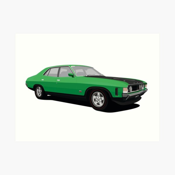 "1972 XA Falcon 4 Door - Calypso Green" Art Print for Sale by RevHead ...