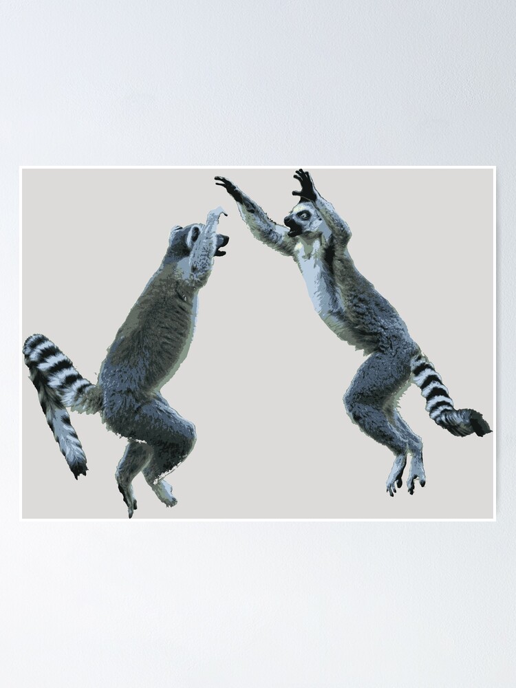 "Leaping Lemurs" Poster for Sale by SystemLion | Redbubble
