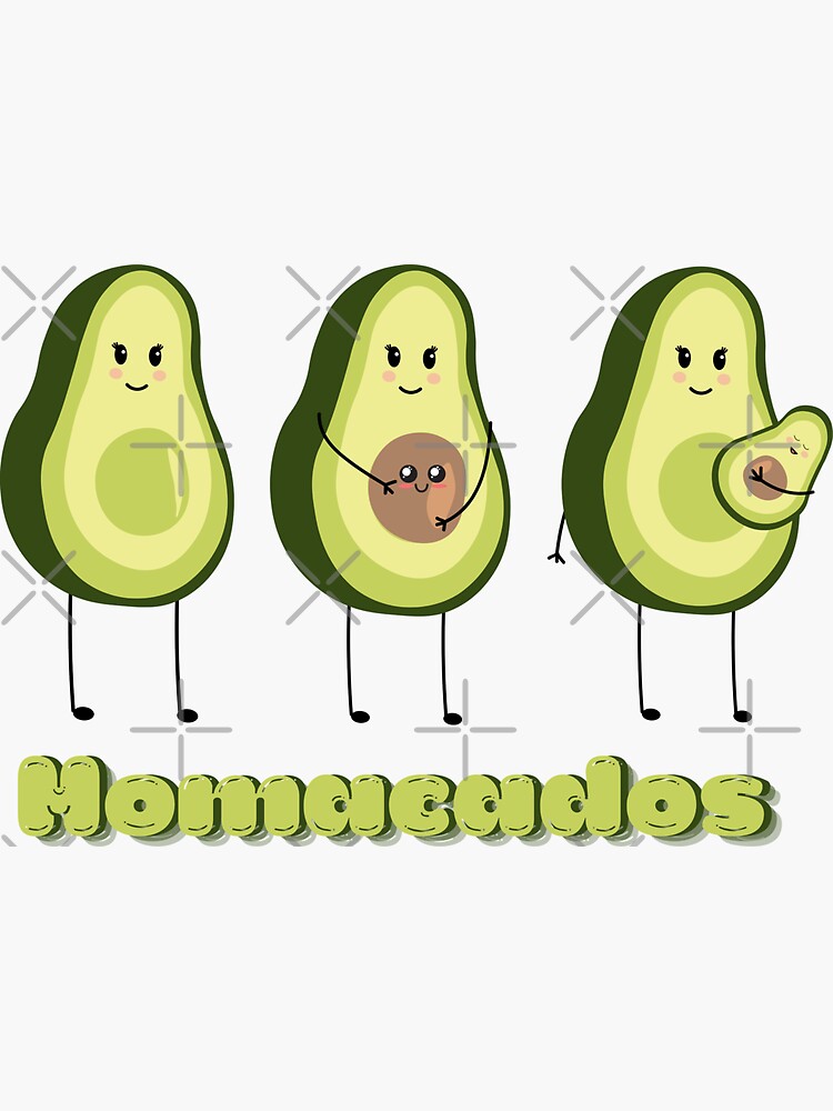 "momacado avocado pregnancy" Sticker for Sale by preslavagenova | Redbubble