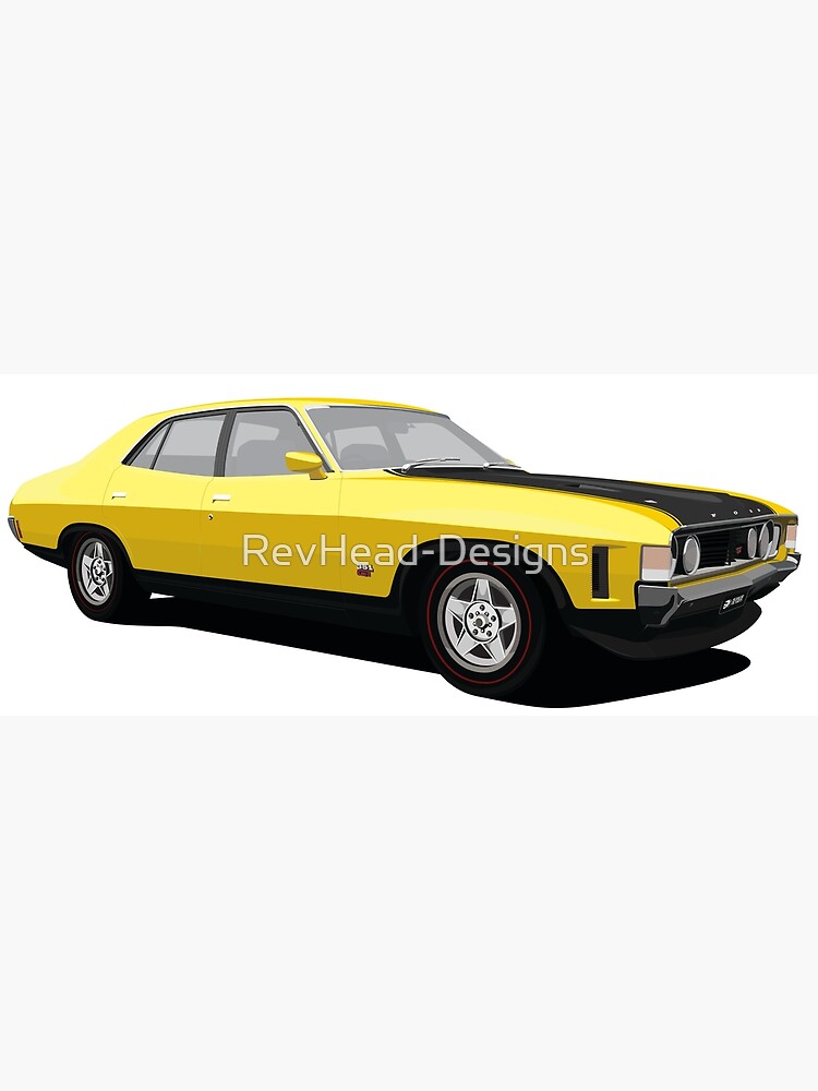 "1972 XA Falcon 4 Door - Yellow Glow" Art Print for Sale by RevHead ...