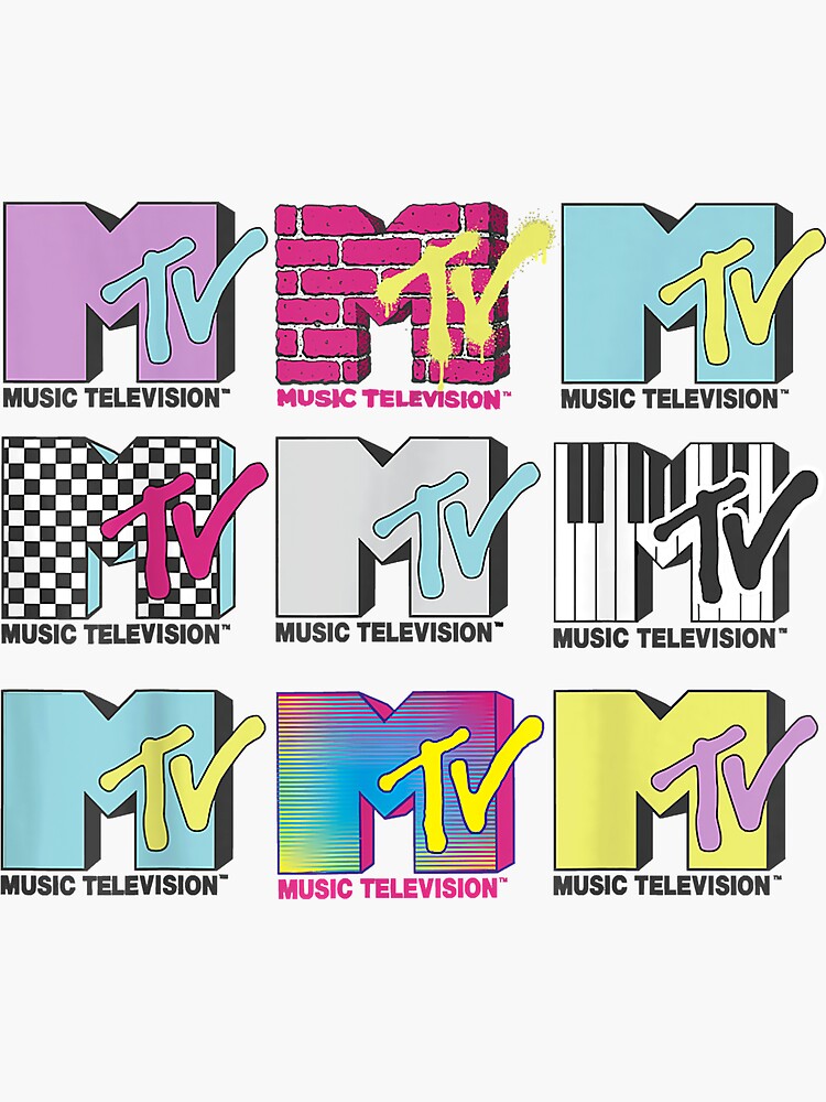 "Mtv logo stack style" Sticker for Sale by MichaelPoole | Redbubble