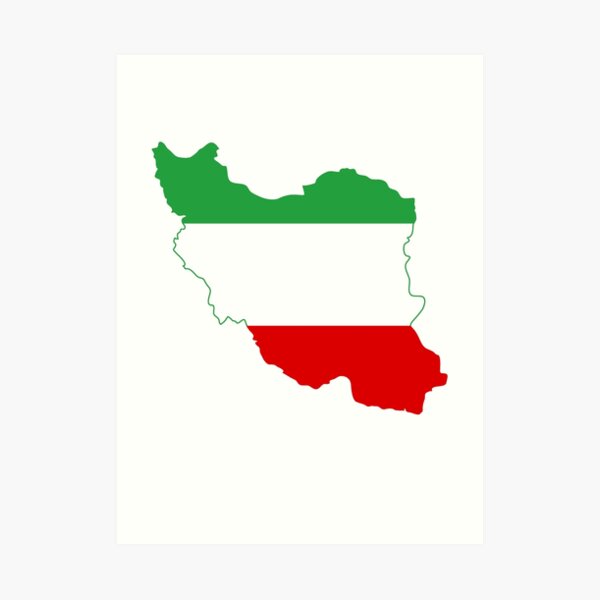 "Outline of Iran with Iranian Flag Colors" Art Print for Sale by ...
