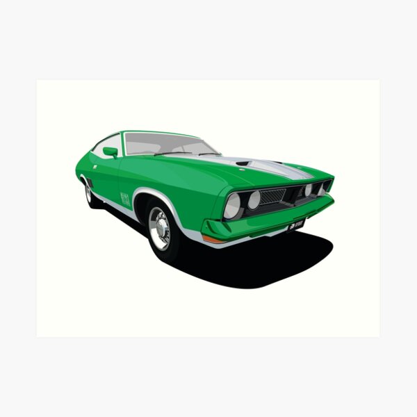 "1973 XB Falcon 2 Door - Emerald Fire Metallic" Art Print for Sale by ...