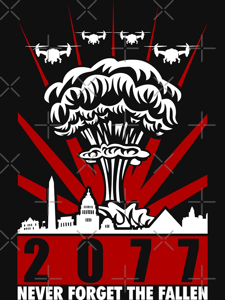 "2077 Never Forget The Fallen V2" T-shirt by ByteCage | Redbubble