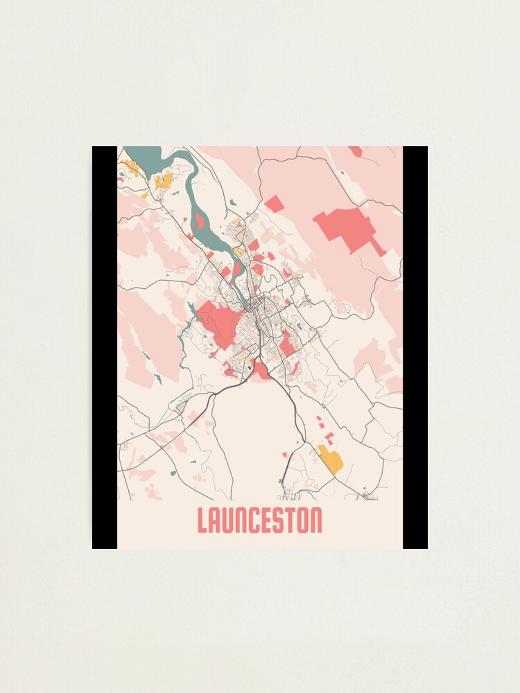 "Chalk City Map Of Launceston Tasmania Australia " Photographic Print ...