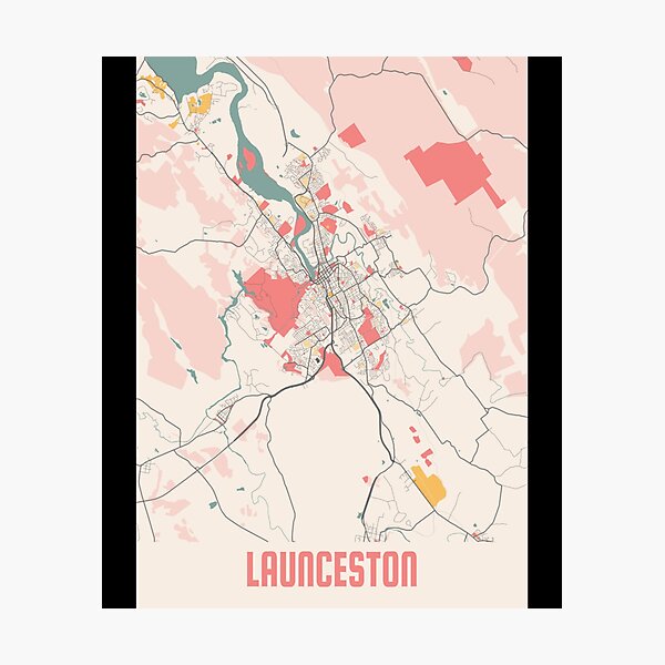 "Chalk City Map Of Launceston Tasmania Australia " Photographic Print ...