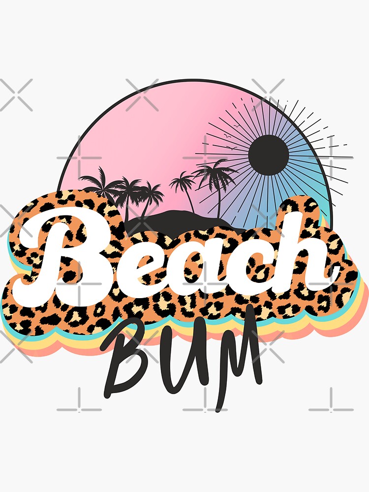 "Beach Bum" Sticker for Sale by AdoptCat | Redbubble