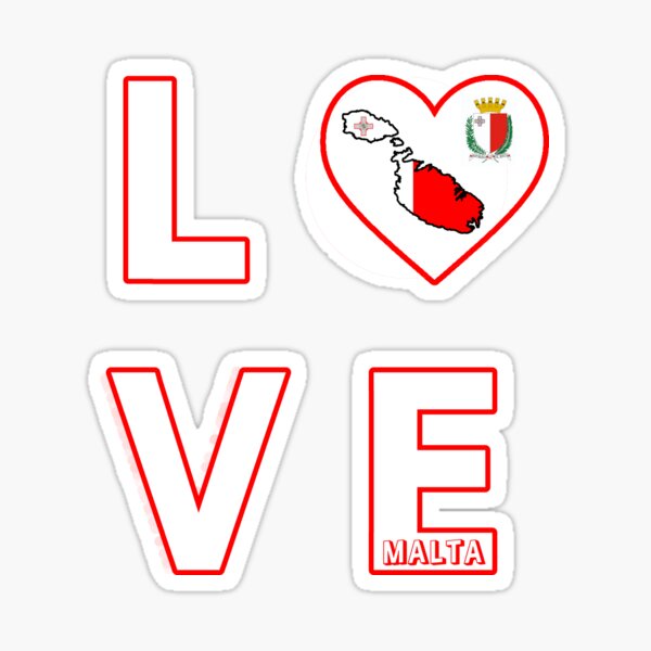 "LOVE Malta" Sticker for Sale by CreativeDomain | Redbubble