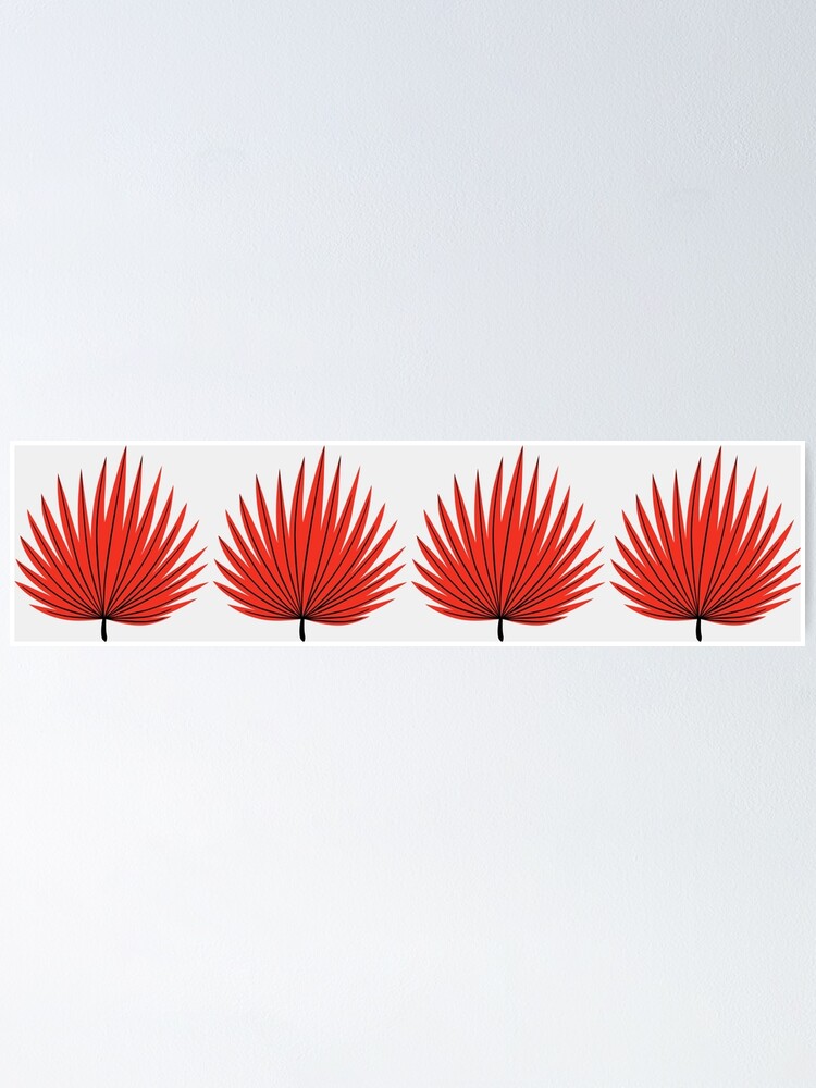 "Red palms in series, palmetto plantation illustration" Poster for Sale ...