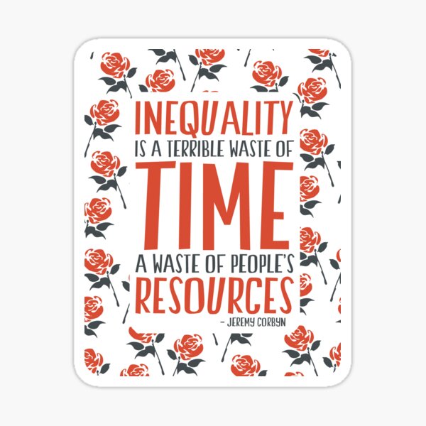 "Inequality is a Terrible Waste of Time" Sticker for Sale by JezWeCan ...