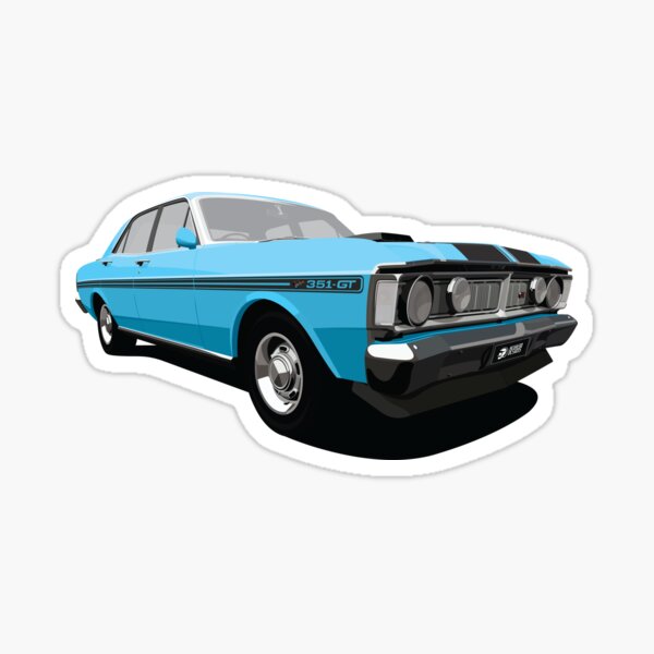 "1971 XY Falcon GTHO - True Blue" Sticker for Sale by RevHead-Designs ...