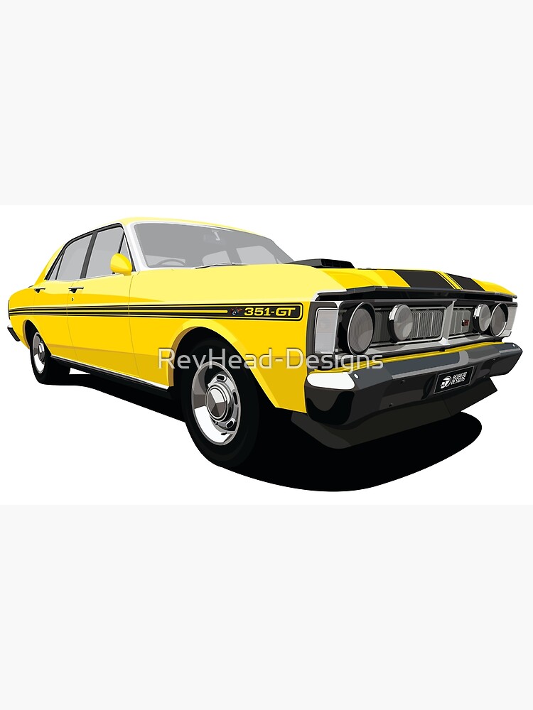 "1971 XY Falcon GTHO - Yellow Glow" Poster for Sale by RevHead-Designs ...