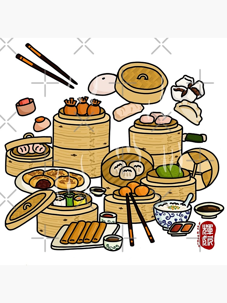 "Dim Sum (color)" Poster for Sale by FanDoodle | Redbubble